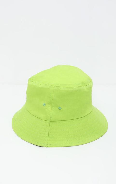 Neon Lime Plain Bucket Hat from PrettyLittleThing on 21 Buttons
